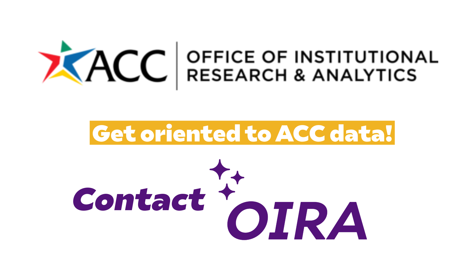 Contact OIRA – Office of Institutional Research and Analytics
